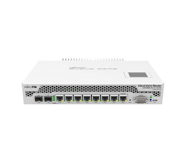 روتر میکروتیک مدل CCR1009-7G-1C-1S+PC - نورالینک | فیبر نوری | تجهیزات شبکه